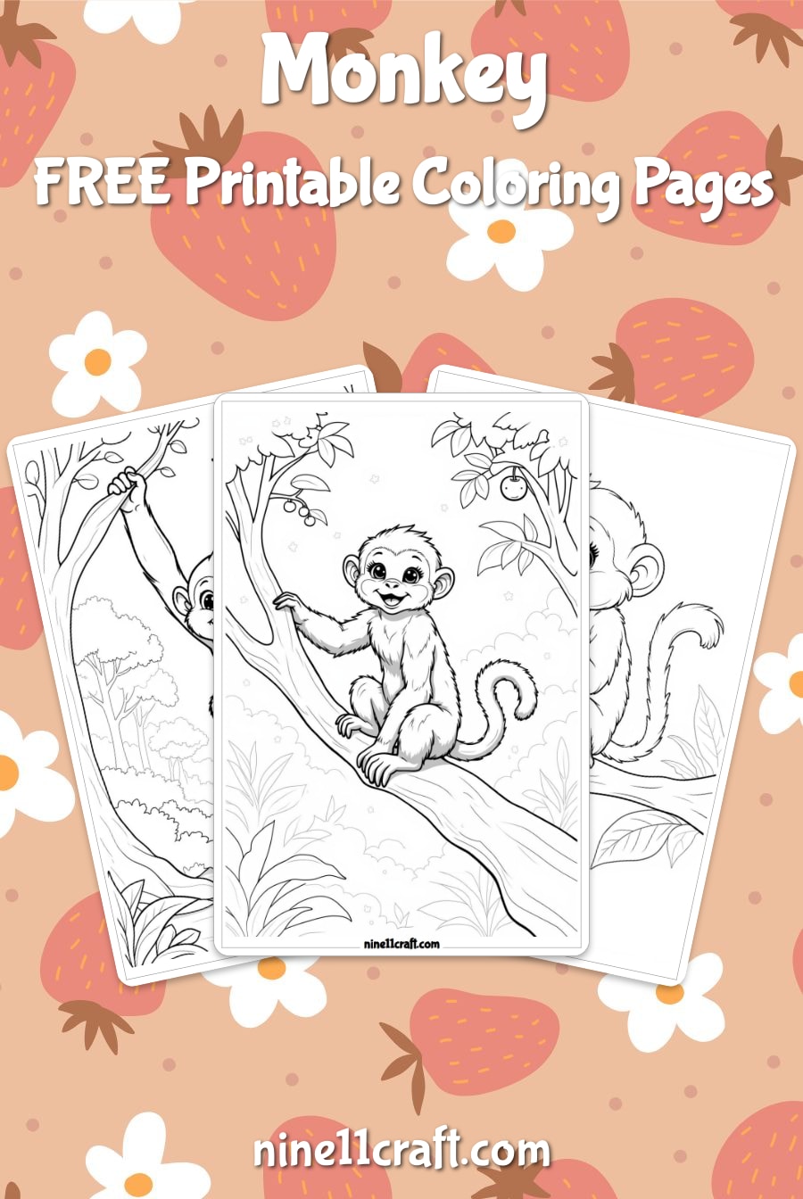 33 Fun Monkey Coloring Pages for Kids to Explore the Jungle - Nine11Craft